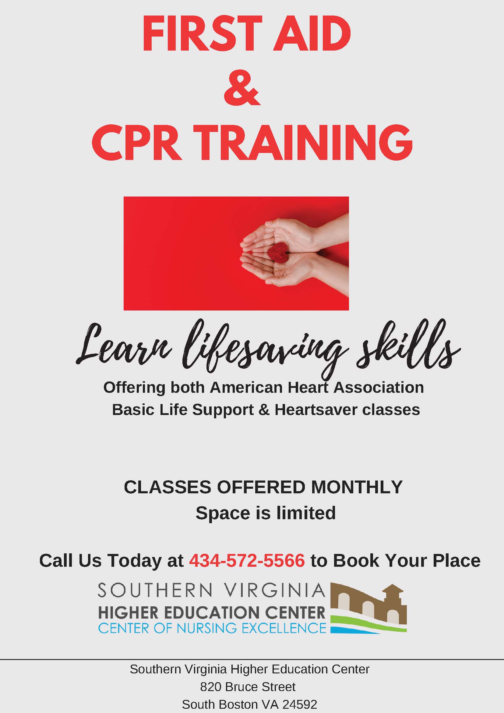CPR & First Aid - Southern Virginia Higher Education Center